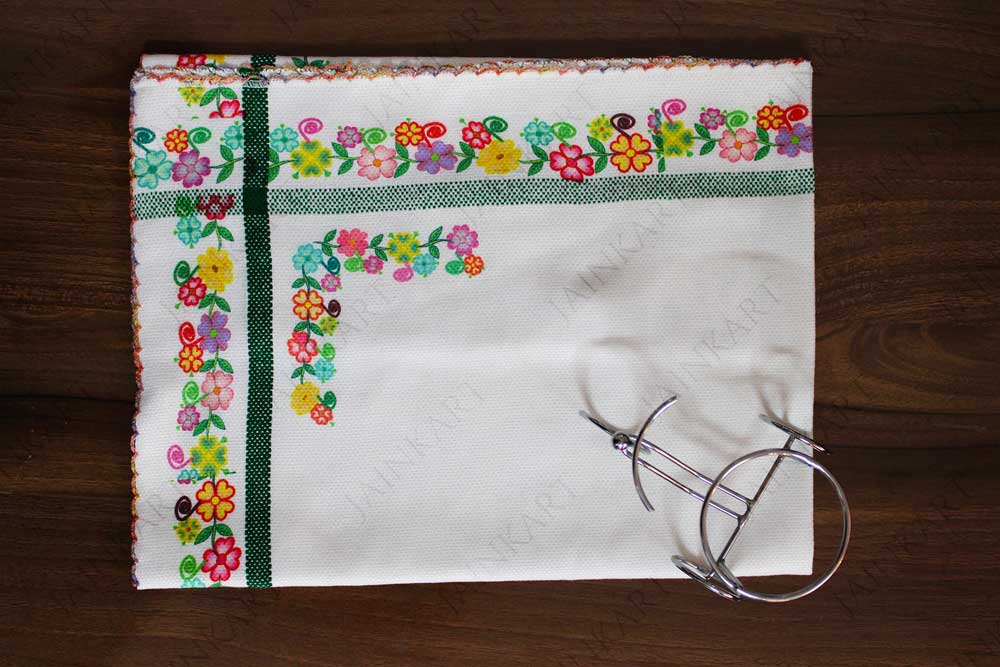 Printed Designer Baithka / Aasan With Mupatti And Mala Cover - (H 24 X ...