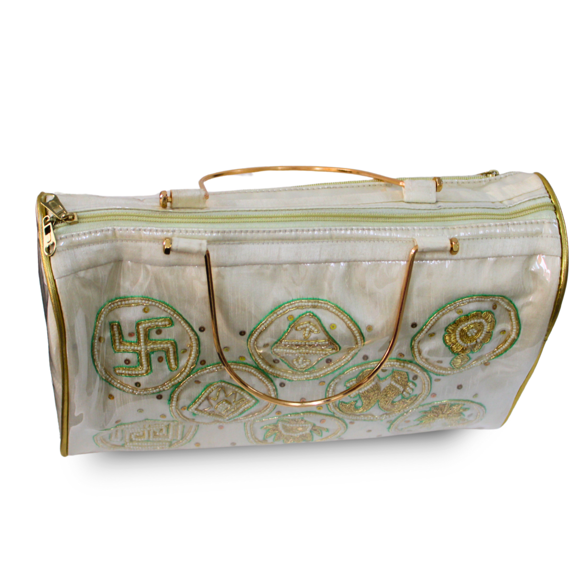 Ashtamangal Zardosi Work Samayik Bag | Jainkart