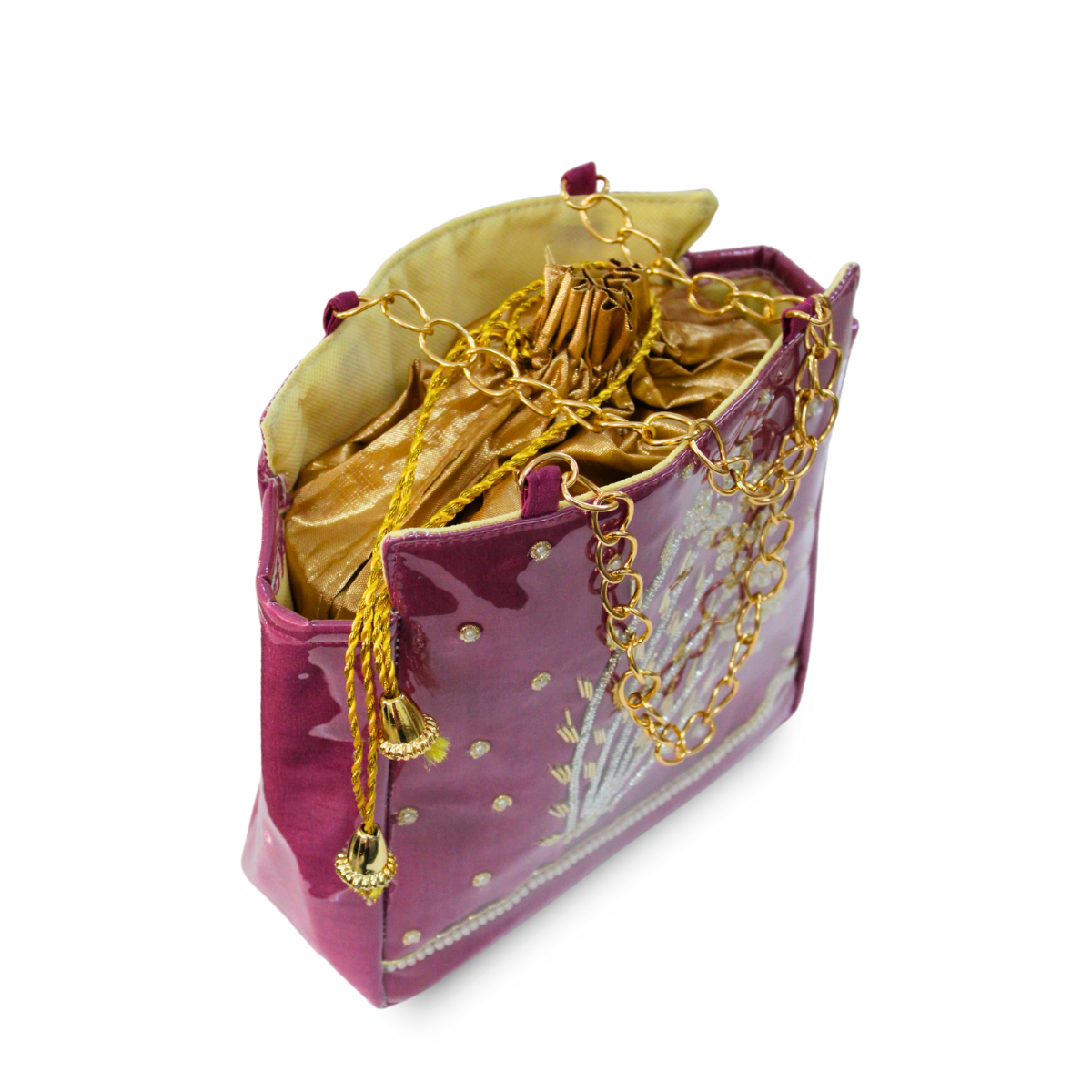 Deep Magenta Zardosi Handwork Samayik Bag Batwa Set - Buy Jain Zardosi ...