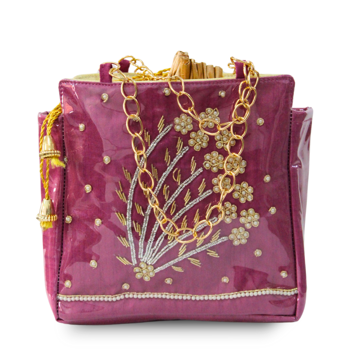 Deep Magenta Zardosi Handwork Samayik Bag Batwa Set - Buy Jain Zardosi ...