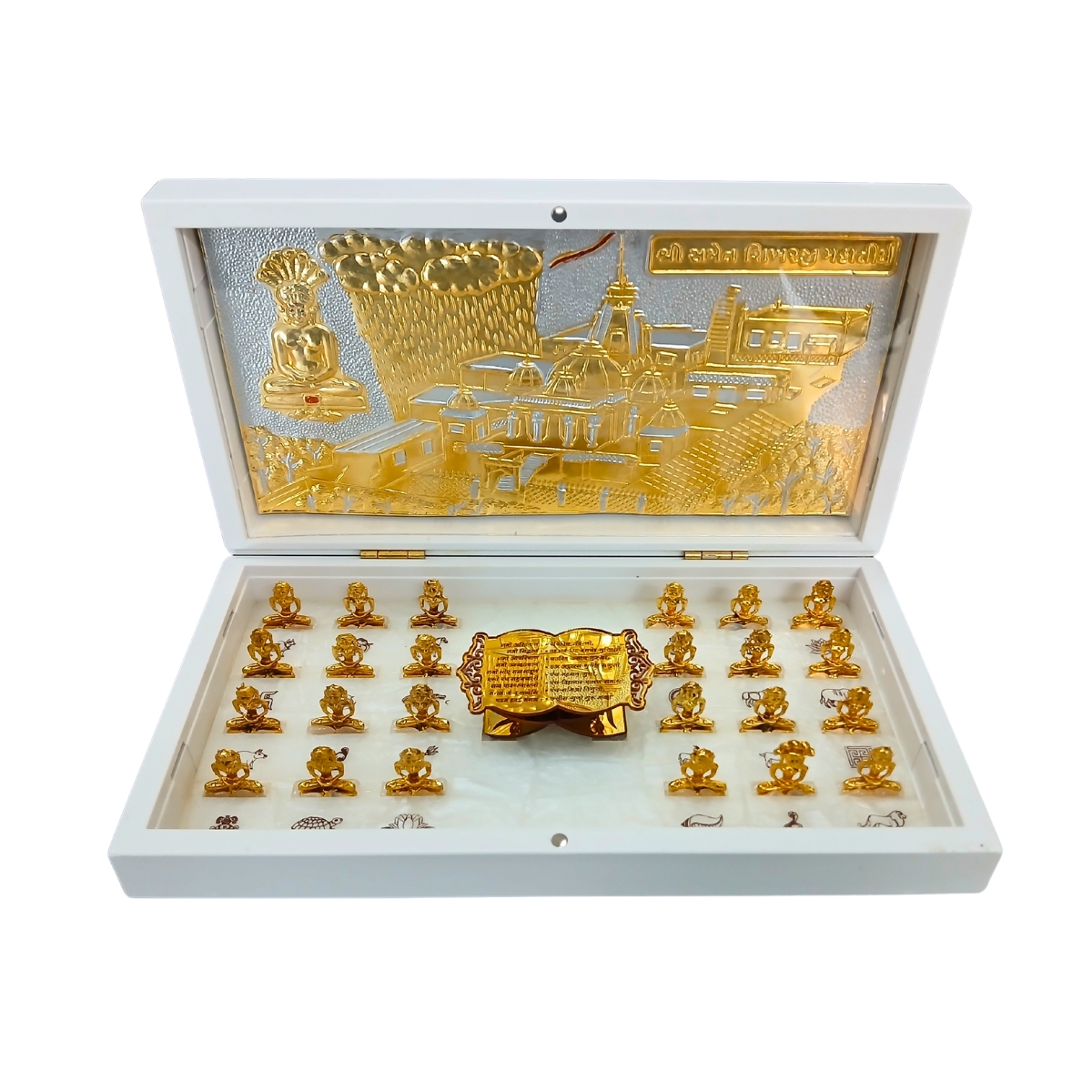 Shikhar ji Tirth And 24 Tirthanakar Bhagwan White Royal Box - Buy Jain ...