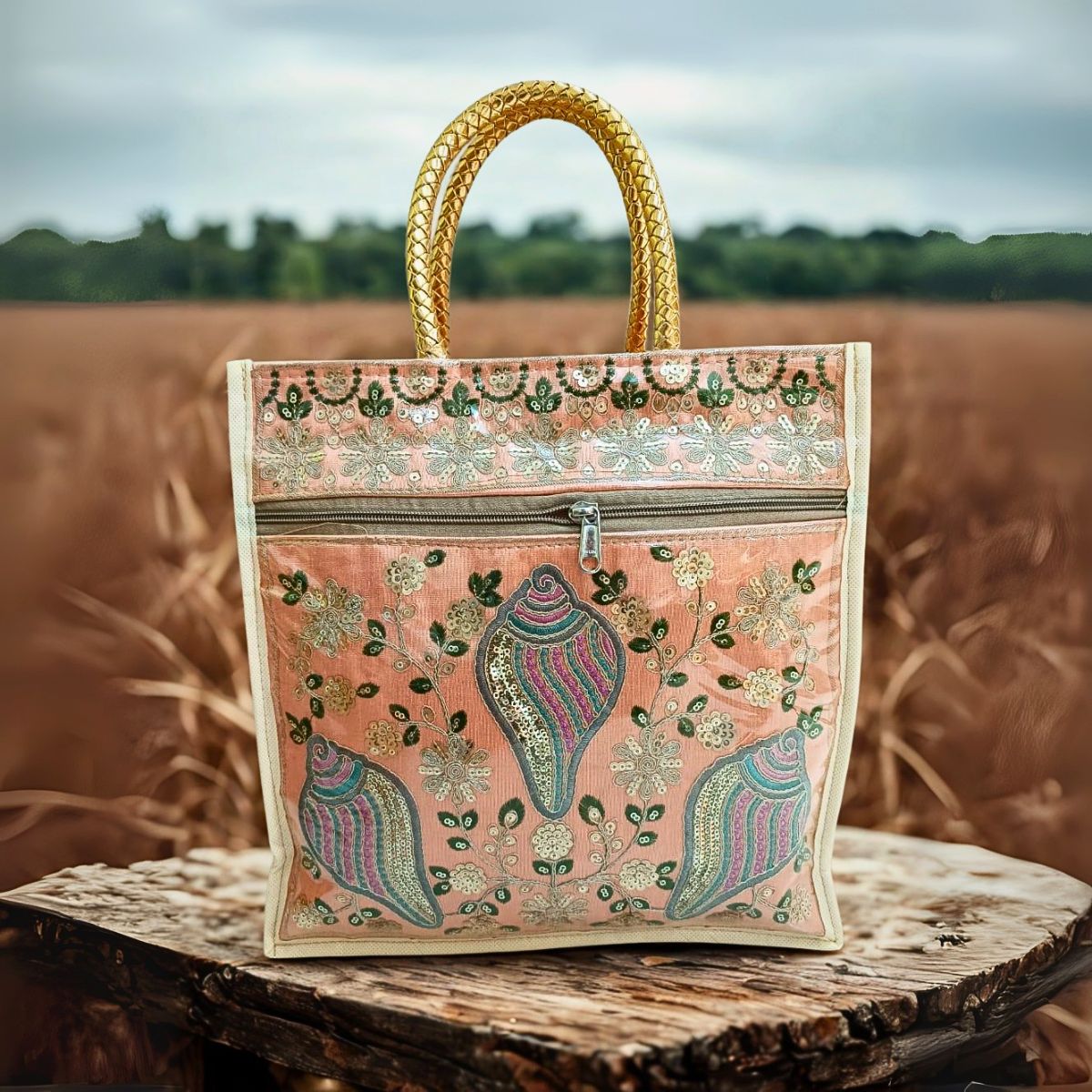 Shankh Design Rectangle Bag - Buy Jain Shankh Design Rectangle Bag ...