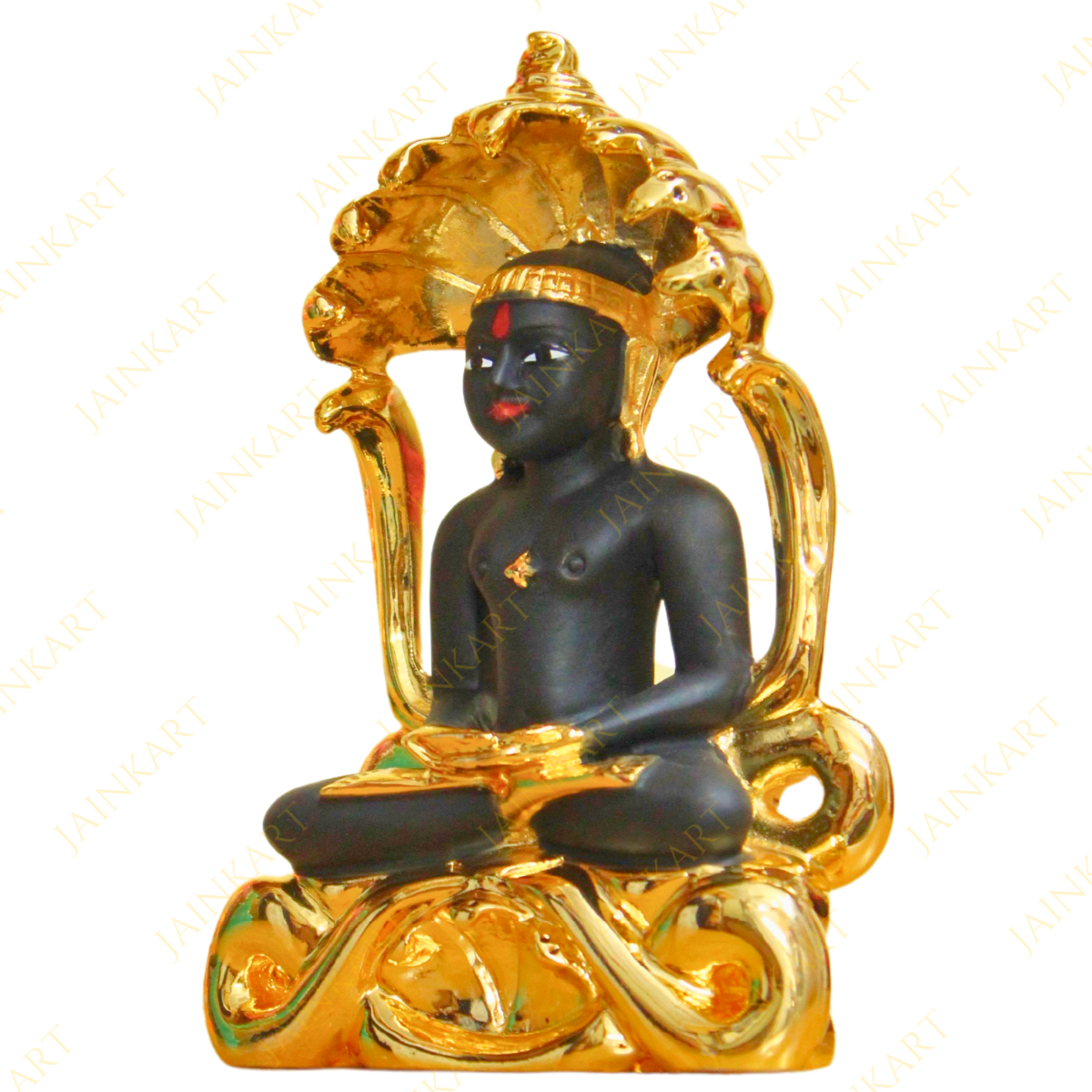 Gold Plated Parasnath Bhagwan Idol (Size - 5 inches) - Buy Jain Gold ...